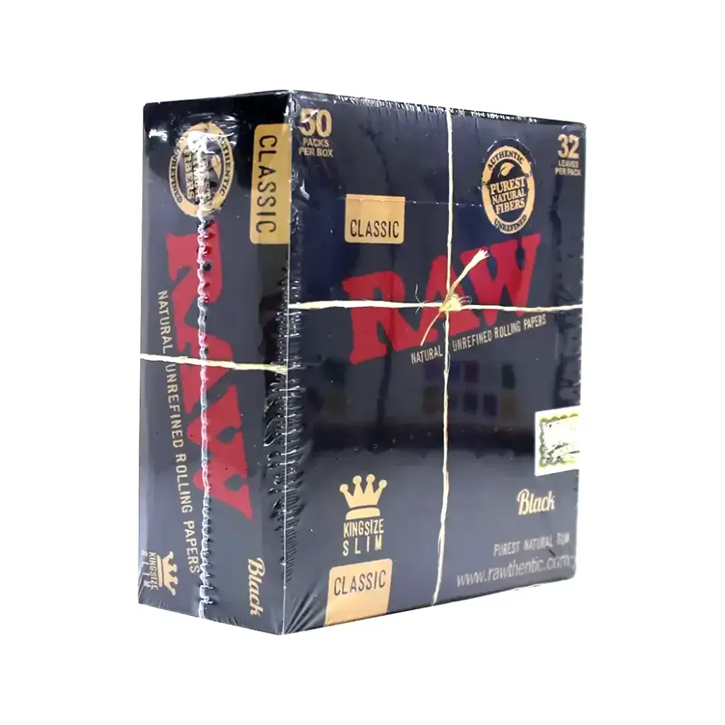 Raw Classic Black King Size Slim Rolling Papers | NEPA Wholesale