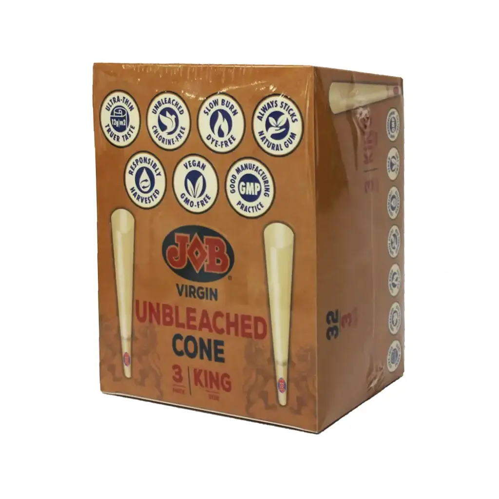Job Virgin King Size Unbleached Cone 32-3 Packs | NEPA Wholesale